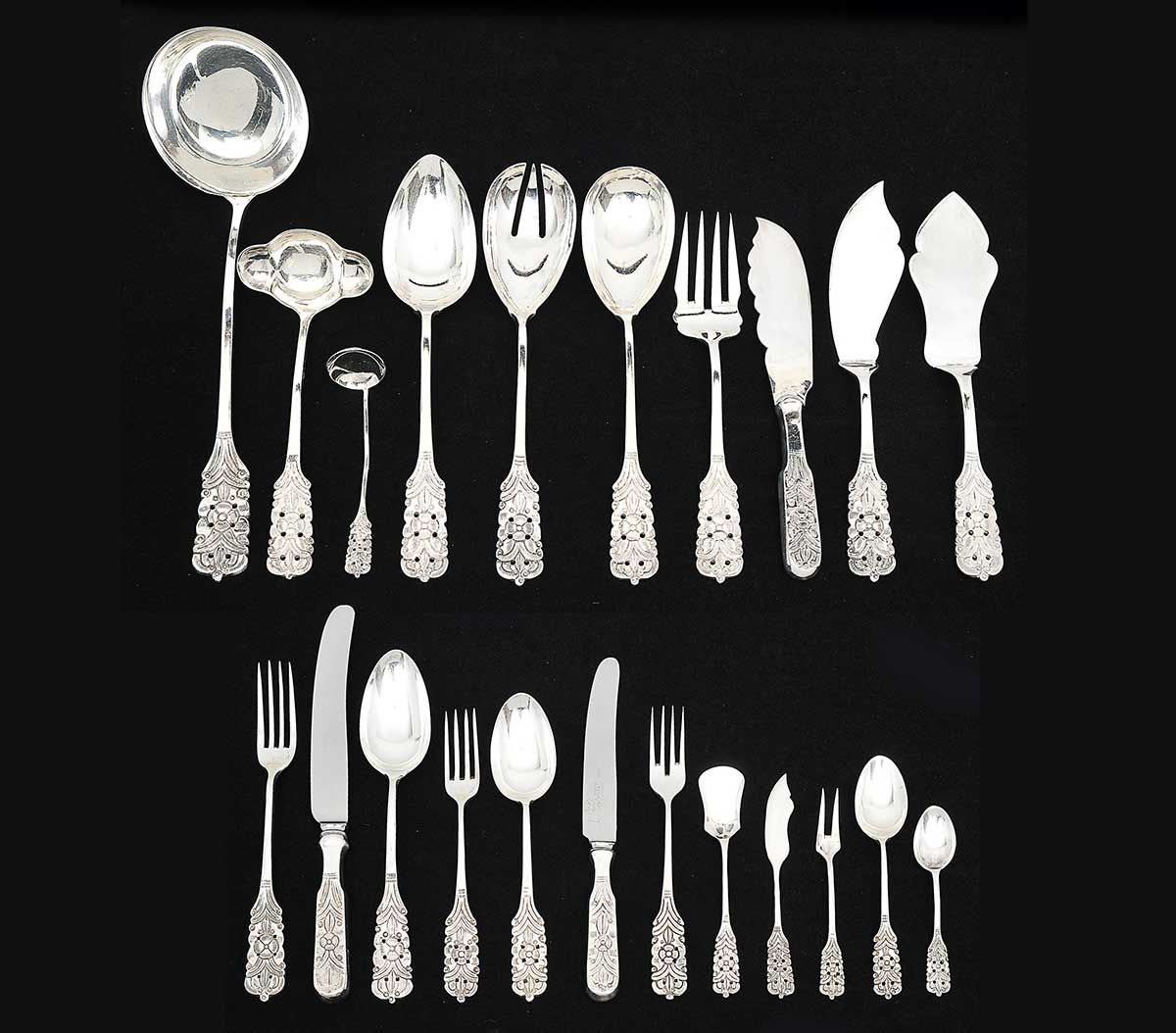 Faqueiro em prata Sterling peruana 925 ml, decor